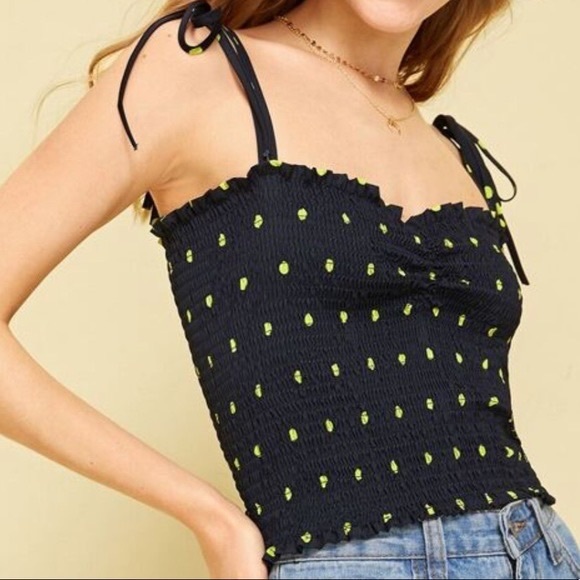 Zara | Tops | Zara Smocked Top With Polkadots | Poshmark